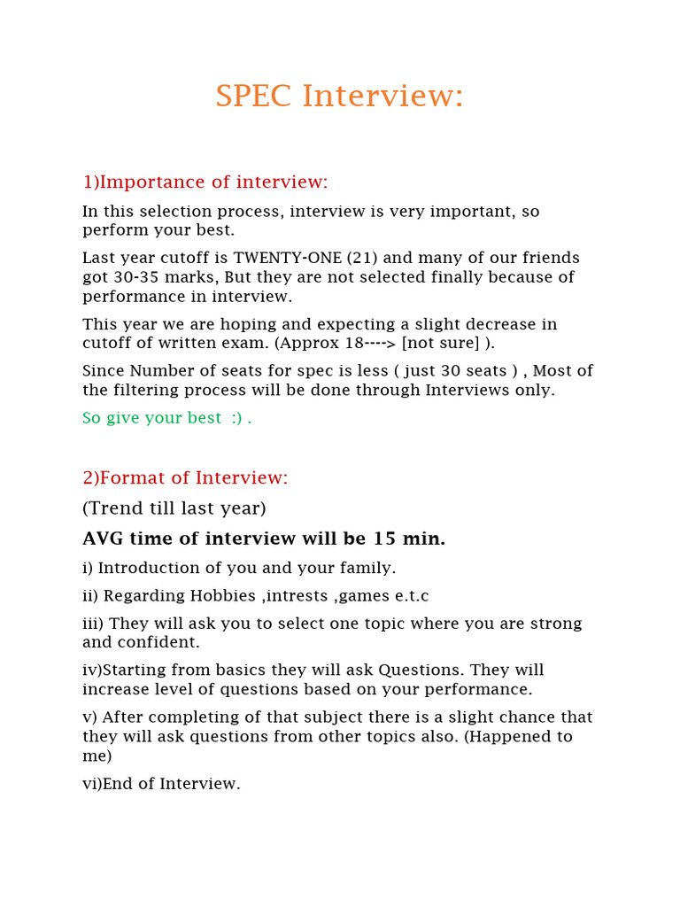 Spec Interview Details | Download Free PDF | Logarithm | Physical Sciences