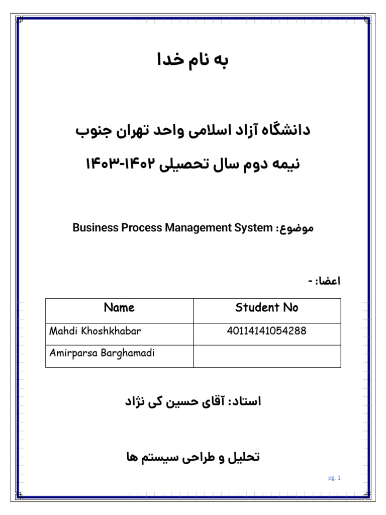 BPMS University Project | PDF