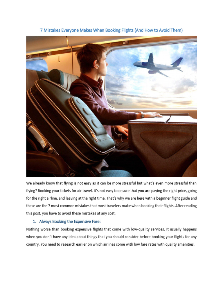 7 Mistakes Everyone Makes When Booking Flights | PDF | Credit Card ...