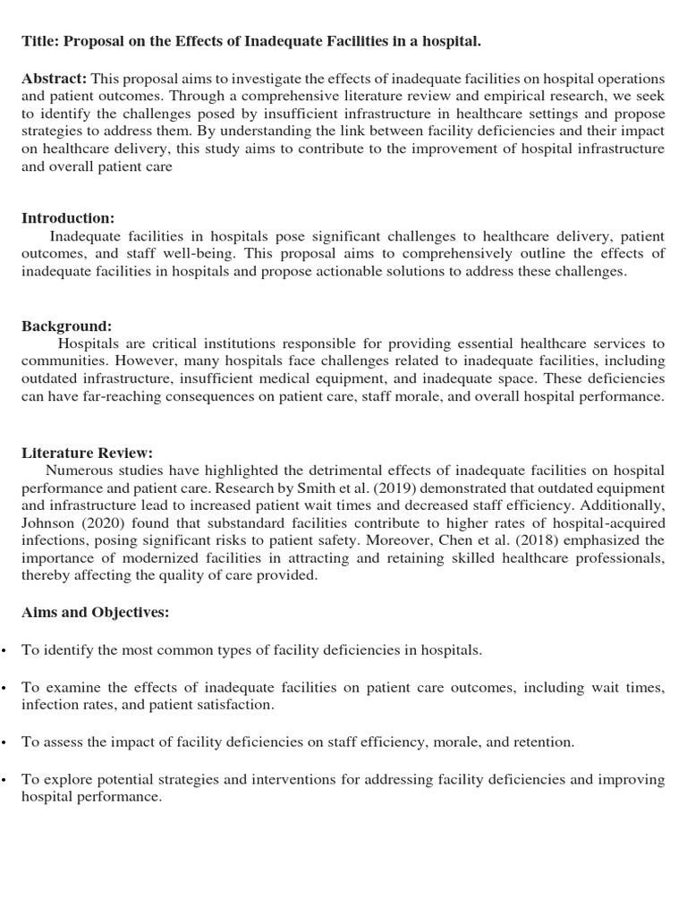 Impact of Inadequate Hospital Facilities | PDF | Health Care | Hospital