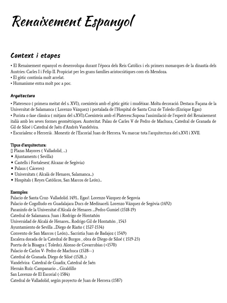 Renaixement Espanyol | PDF