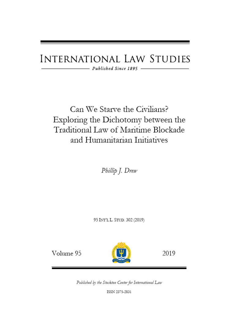 01 Drew Can We Starve The Civilians 3F 2019 | PDF | Civilian | Blockade