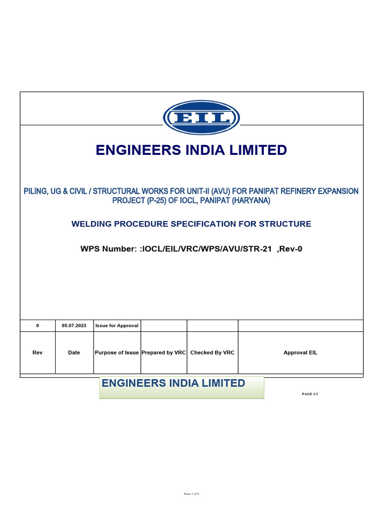 WPS-21 1G 30MM Smaw | PDF | Welding | Construction