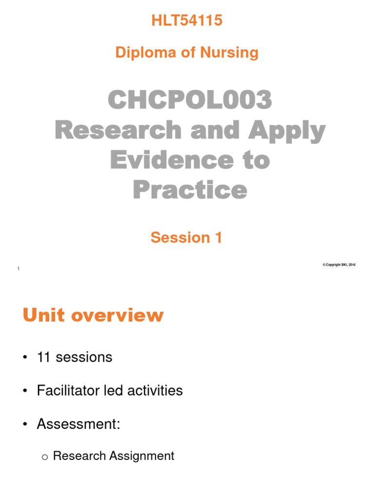 CHCPOL003 Session 1 v3.0-2020 | PDF | Nursing | Knowledge