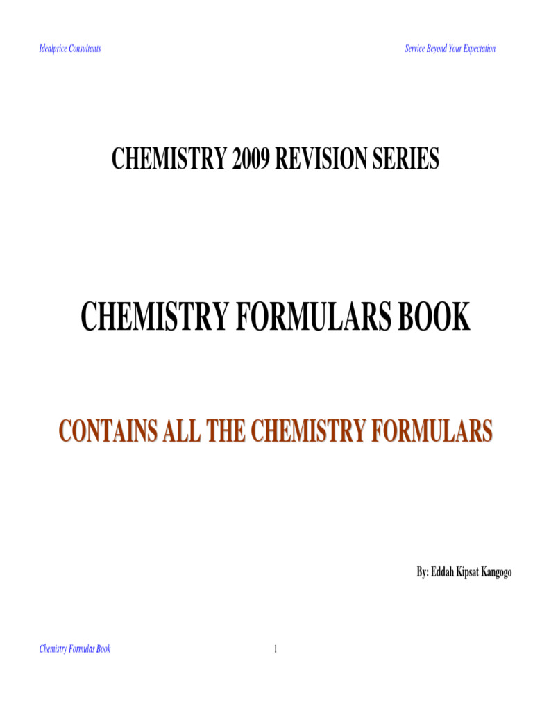 Chemistry Formulas Book 2009 | PDF | Ph | Mole (Unit)