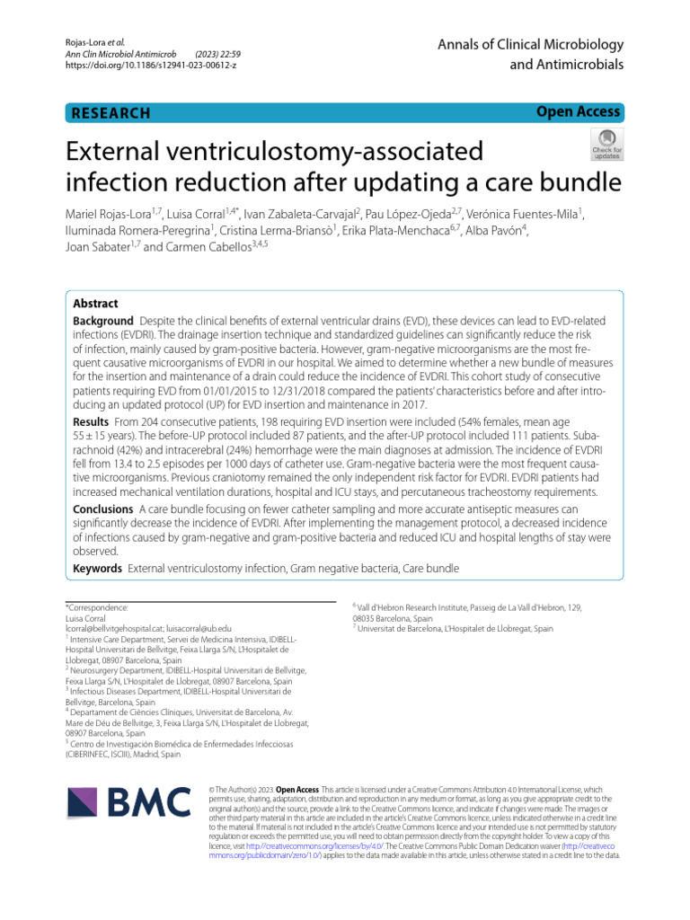 External Ventriculostomy-Associated Infection Reduction After Updating ...