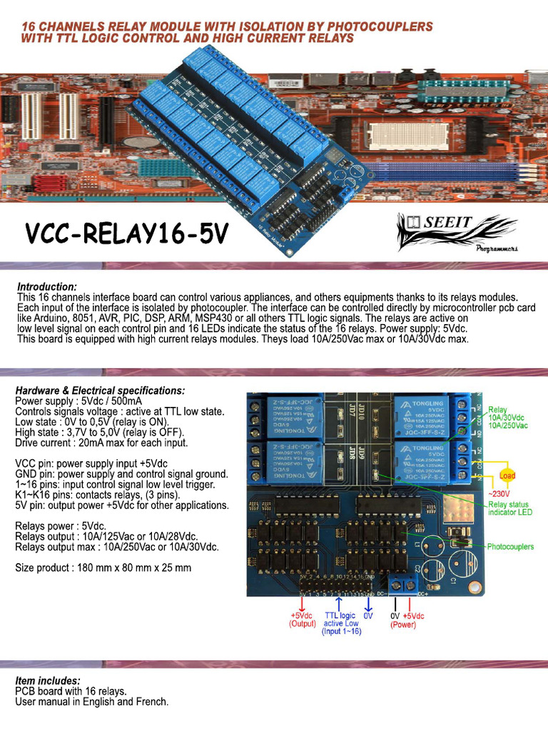 16 Channel Relay Module | PDF