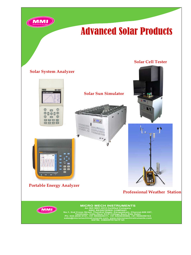 Solar Testing Instruments Overview | PDF | Ac Power | Electromagnetism