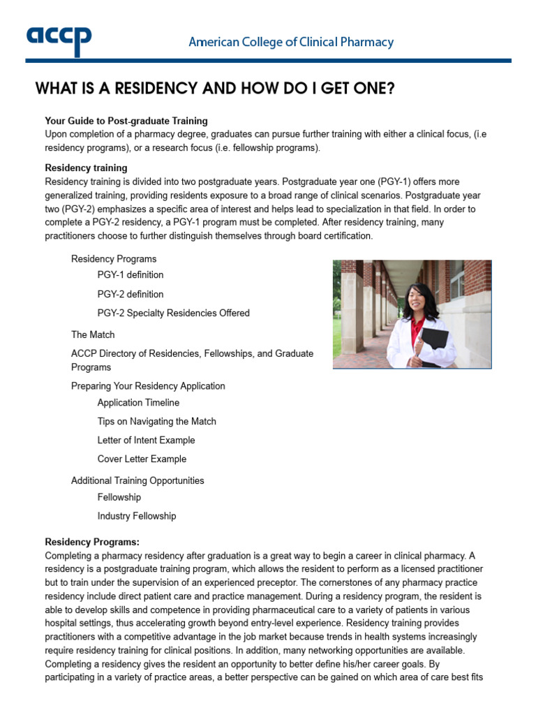 Pharmacy Residency Training Guide | PDF | Residency (Medicine) | Pharmacy