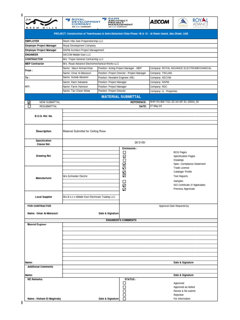 Material Submittal For Ceiling Rose | PDF | Closed Circuit Television ...