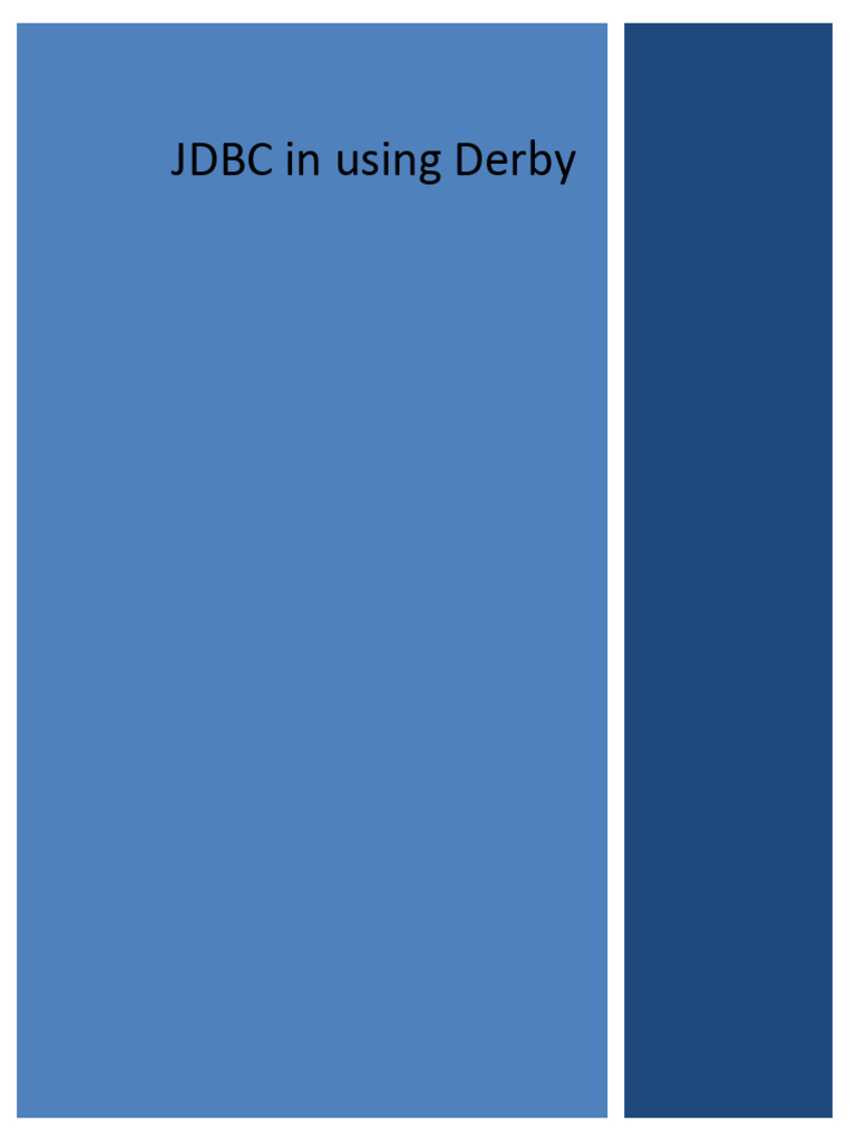 Java JDBC Apache Derby Commands | PDF | Computer Data | Information Technology Management