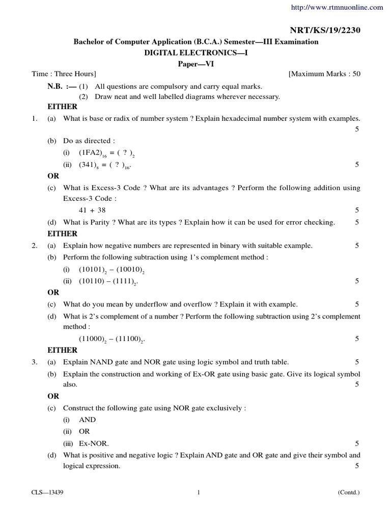 Bca 3 Sem Digital Electronics 1 2230 Summer 2019 | Download Free PDF ... Bca 3 Sem Digital Electronics 1 2230 Summer 2019 | Download Free PDF ...