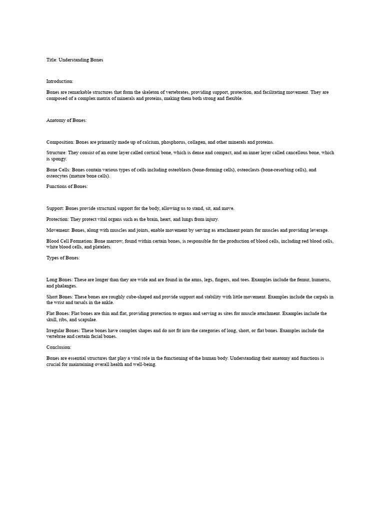 BONES (Study Bones With Me!) | PDF