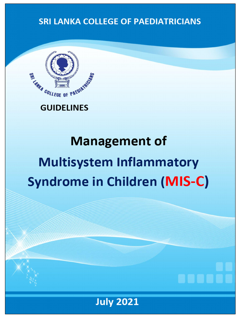 Guidelines On Management of Multisystem Inflammatory Syndrome in ...