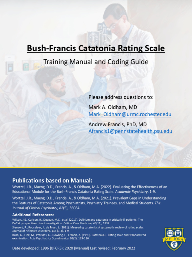 Bush-Francis Catatonia Rating Scale Manual | PDF | Clinical Medicine ...