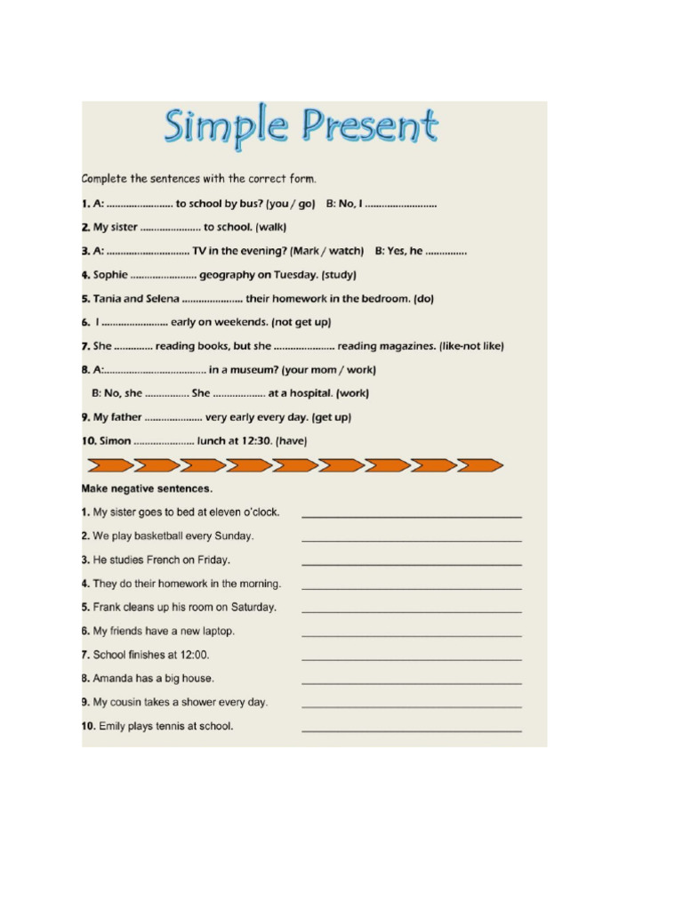 Pres Simple and Cont | PDF