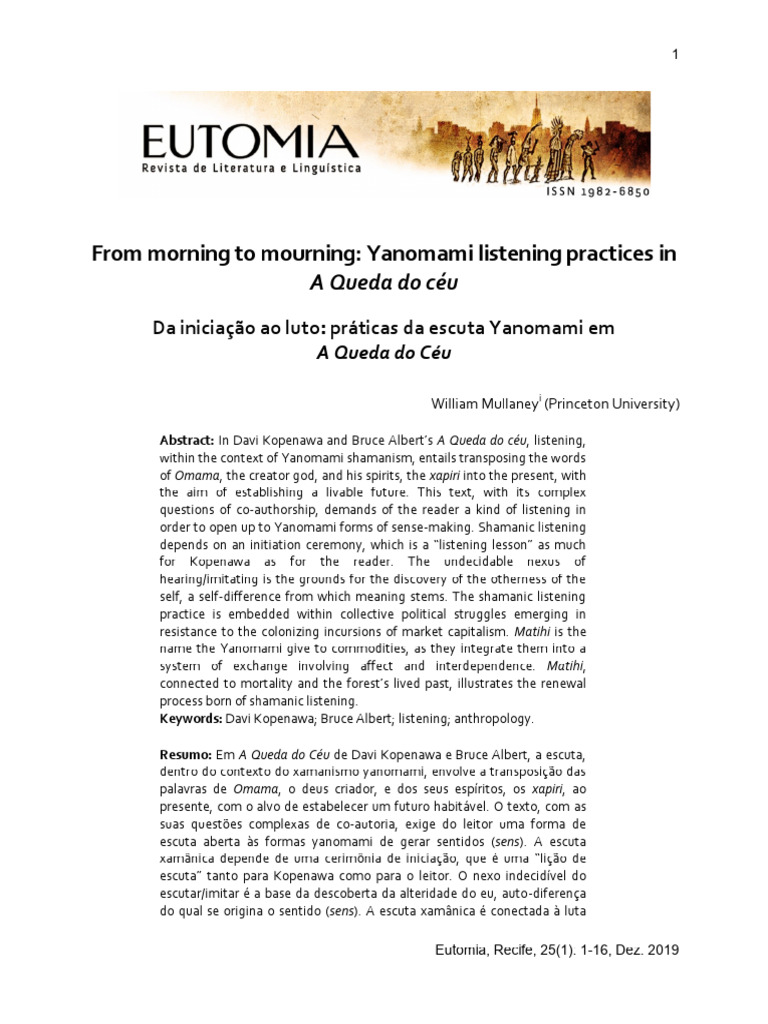 Xapiri and Yanomami Listening Practices | PDF | Philosophy | Religion ...