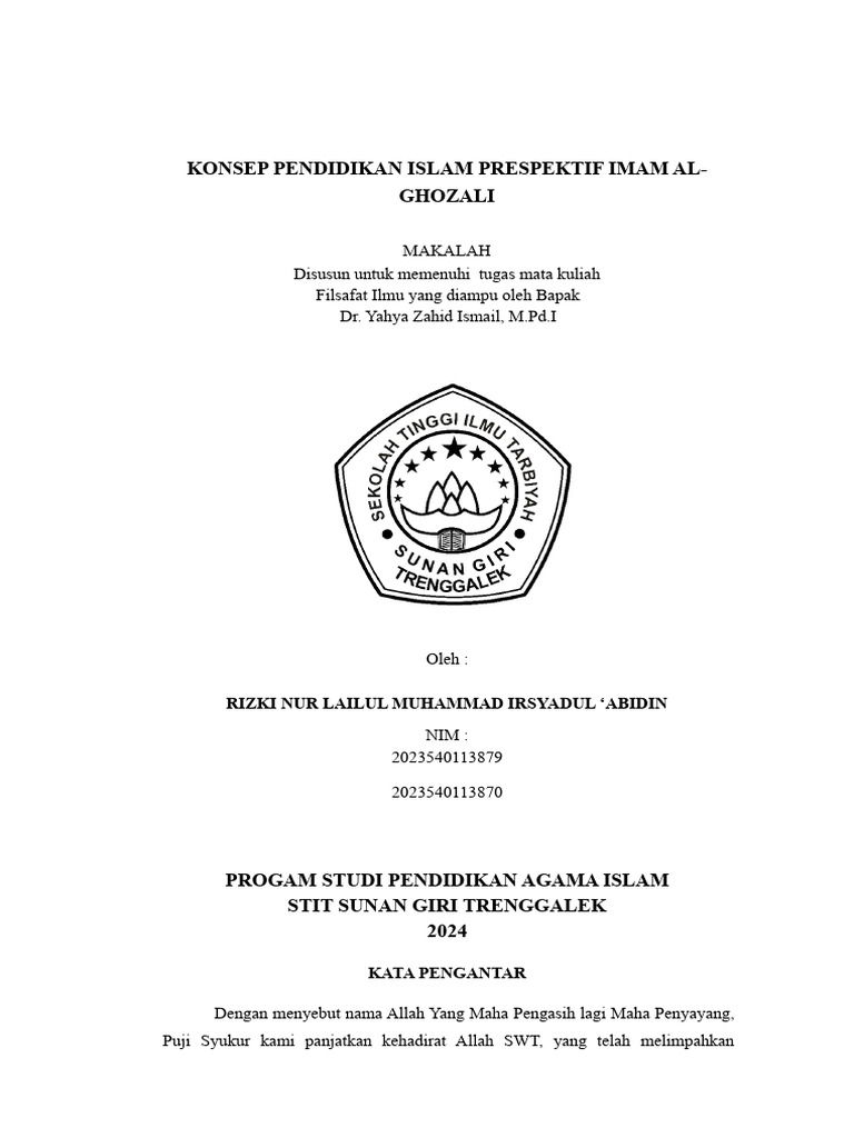 Konsep Pendidikan Islam Imam Ghozali | PDF