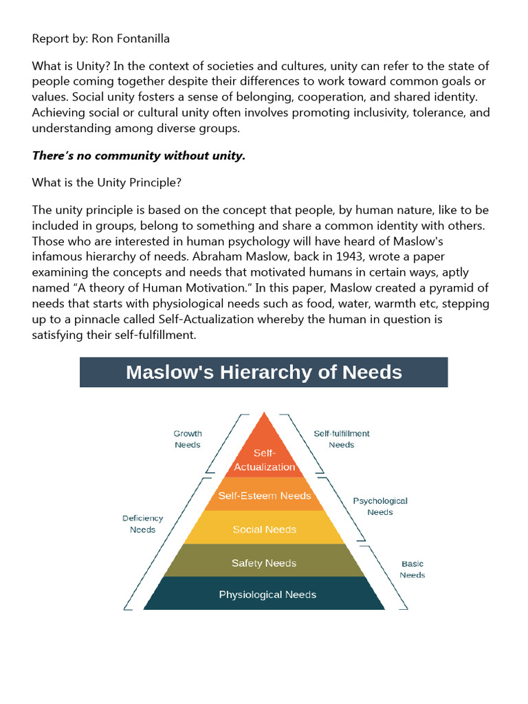What Is Unity | PDF | Popular Psychology | Human Communication