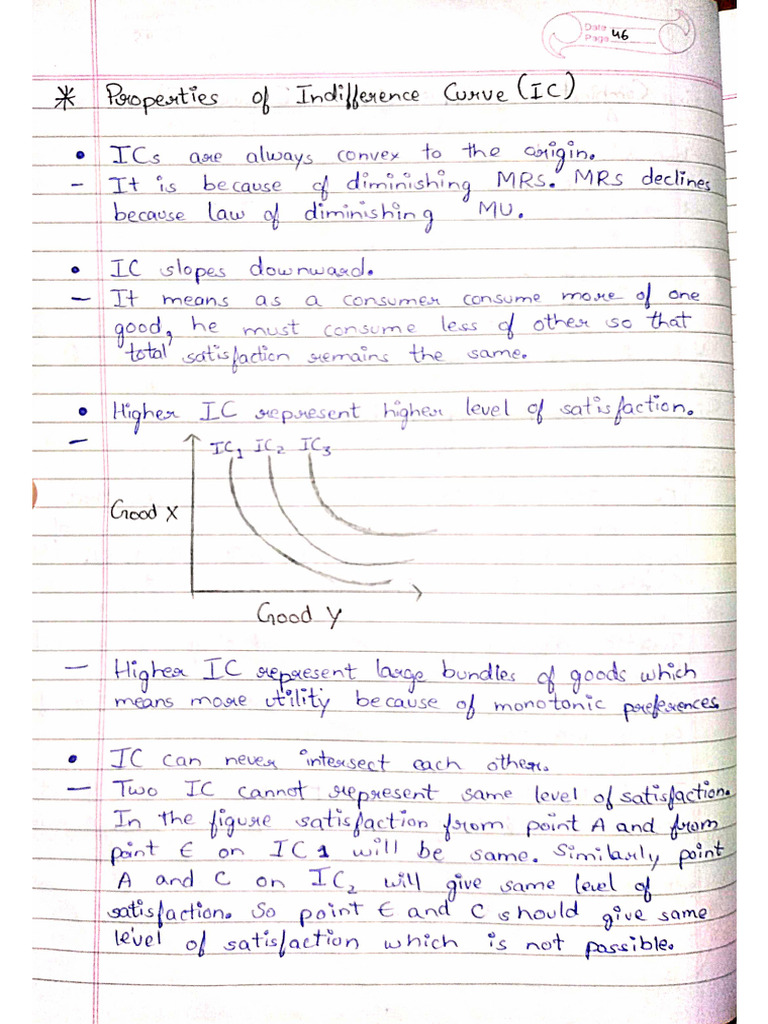 Properties of Indifference Curve | PDF