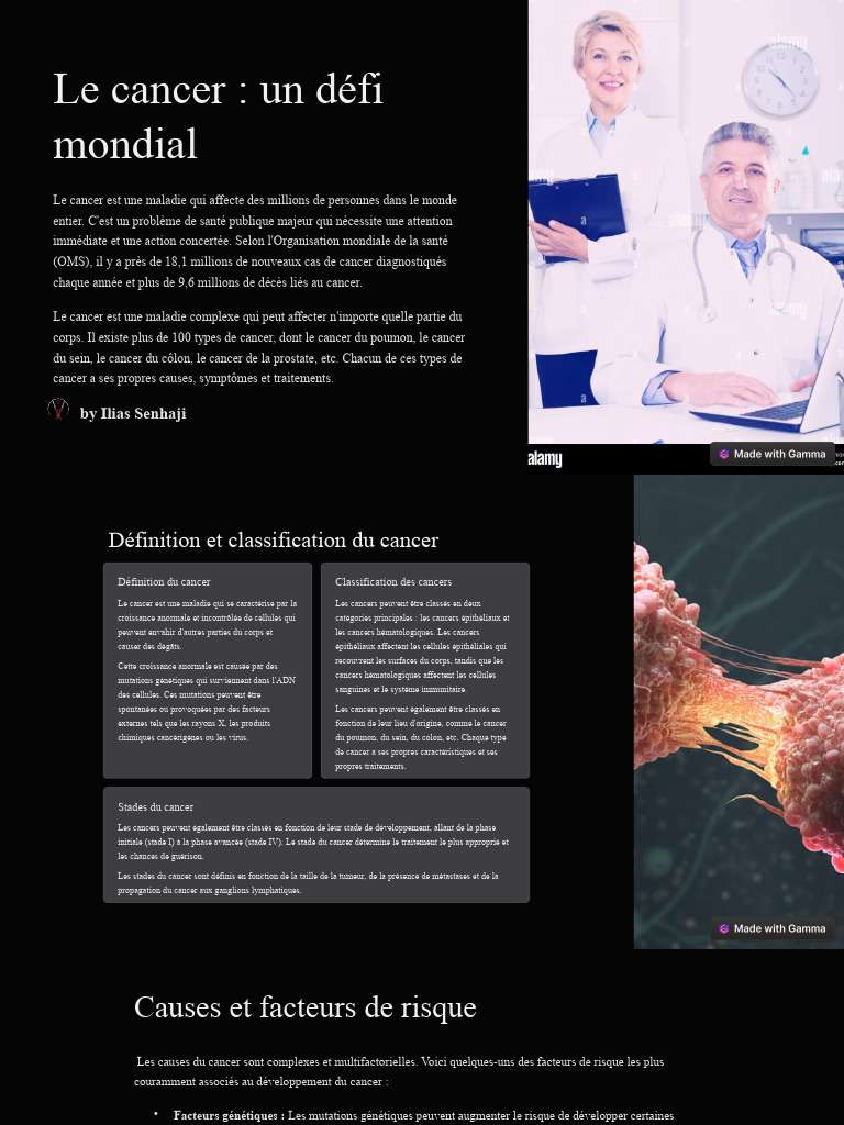 Presentation Sur Le Cancer | PDF | Cancer | Radiothérapie