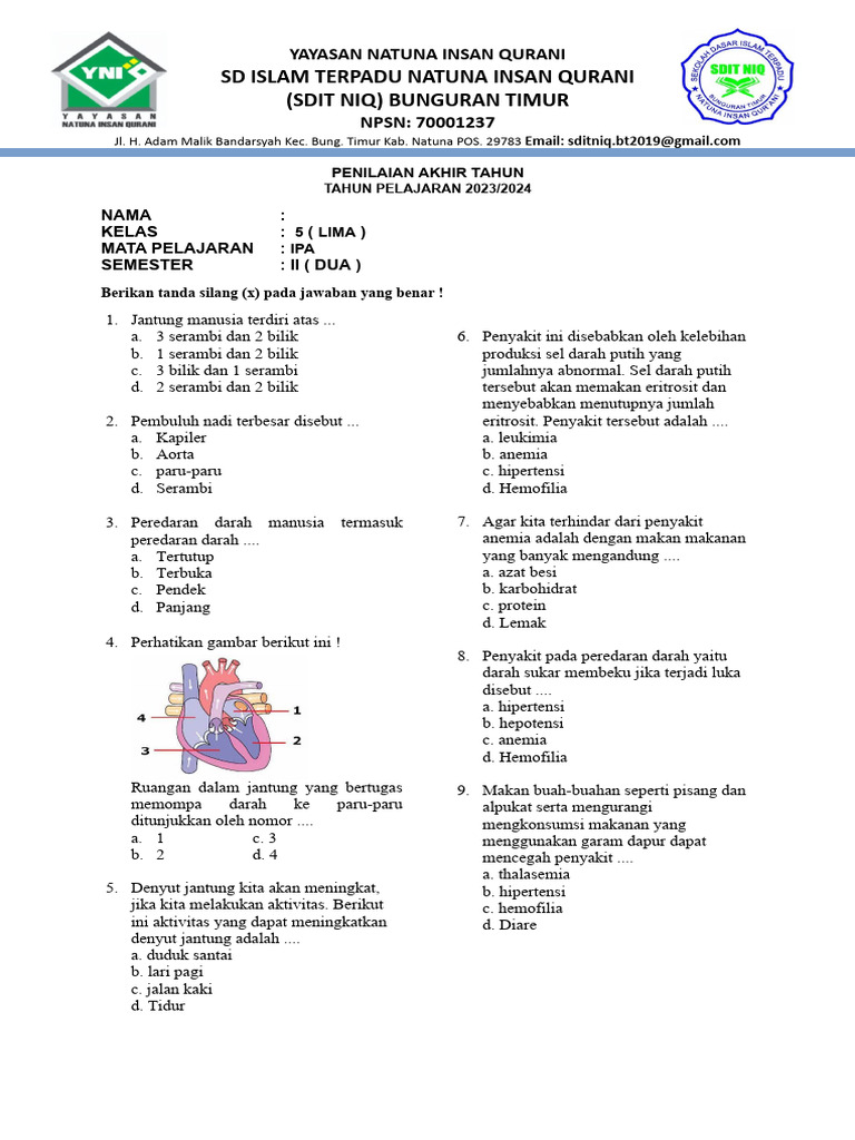 Soal Pat Ipa Kelas 5 | PDF | Sains & Matematika