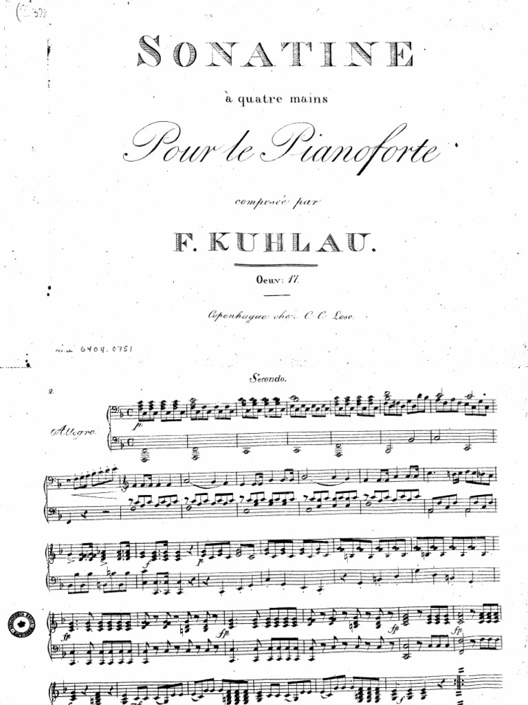 Sonatine La Patru Maini - Kuhl - Op017 | PDF