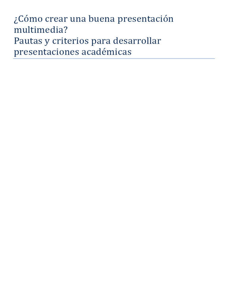 Guía para Presentaciones Multimedia Efectivas | PDF