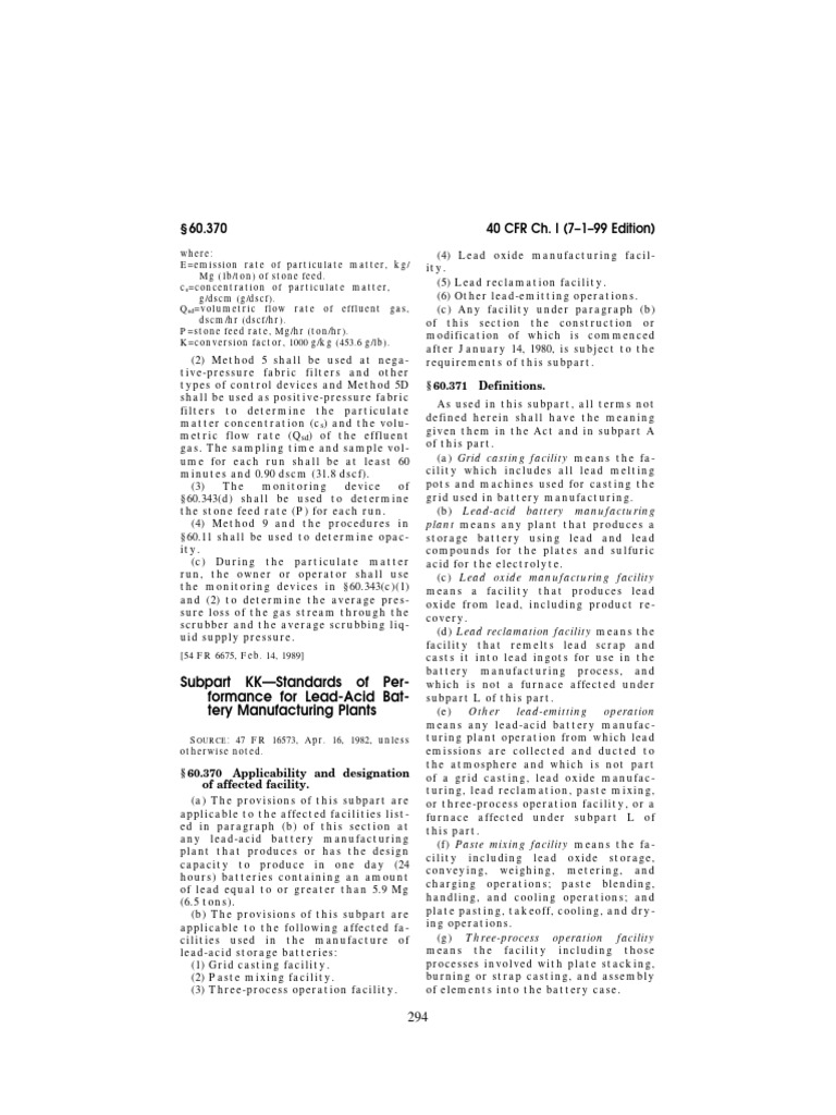 40 CFR Ch. I (7-1-99 Edition) 60.370: 60.371 Definitions | PDF | Lead ...