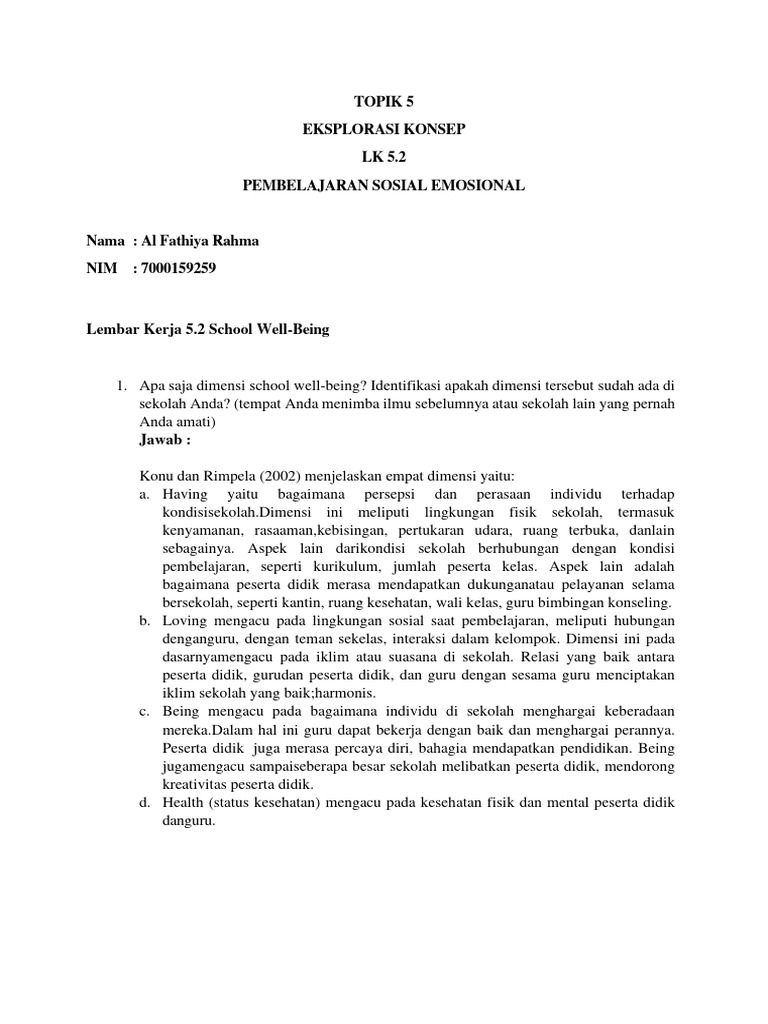 Topik 5 Eksplorasi Konsep LK 5.2 PSE | PDF