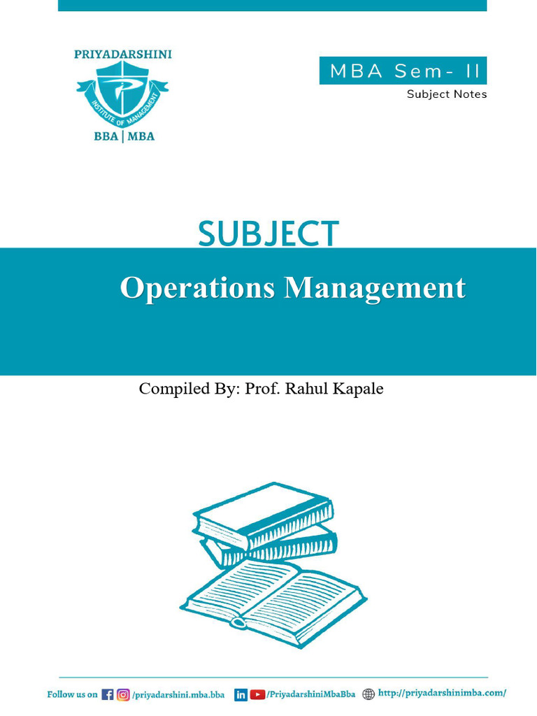MBA Sem II-OM-Notes | PDF | Operations Management | Inventory