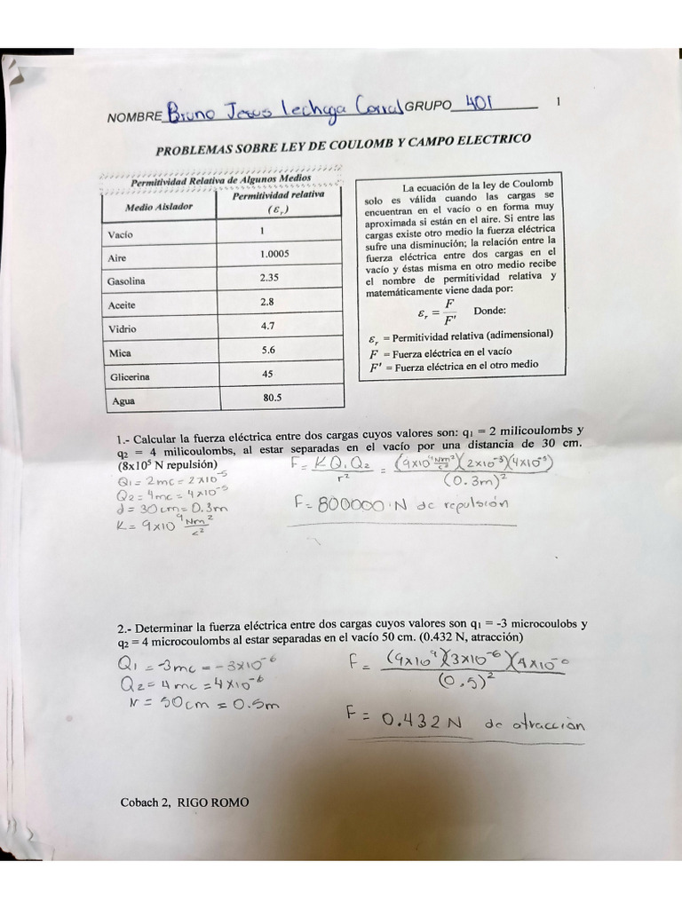 Ejercicios - Electrost-Tica - (23 Abr 2024 A La(s) 19-26) | PDF