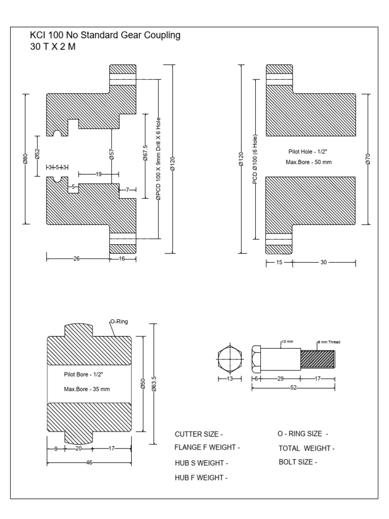 100 NO - GEAR COUPLING - DRG-Model | PDF | Manufactured Goods | Mechanical Engineering