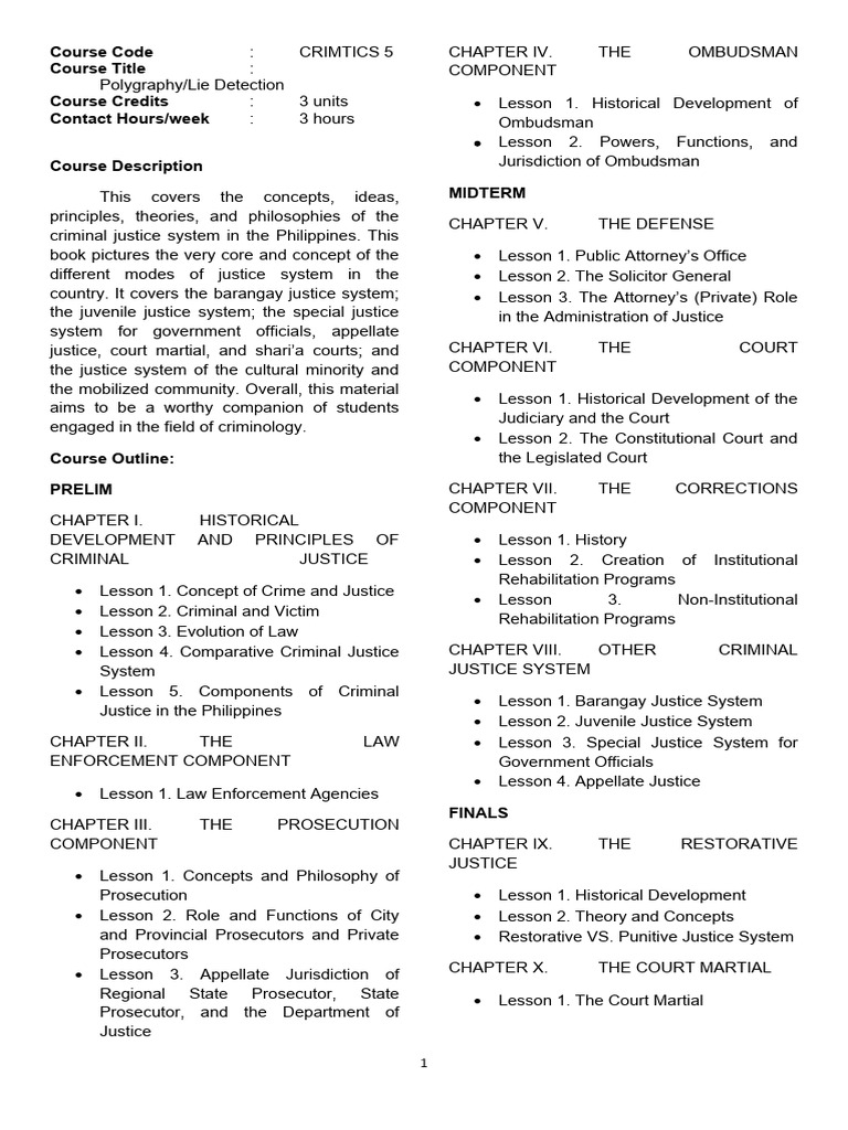 Introduction To Philippine Criminal Justice System | PDF | Prosecutor ...