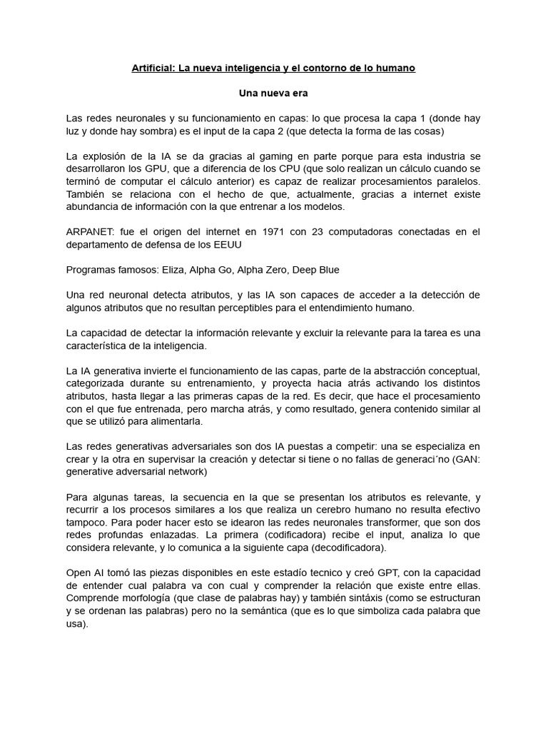 Artificial - La Nueva Inteligencia y El Contorno de Lo Humano | PDF | Inteligencia (IA) y ...