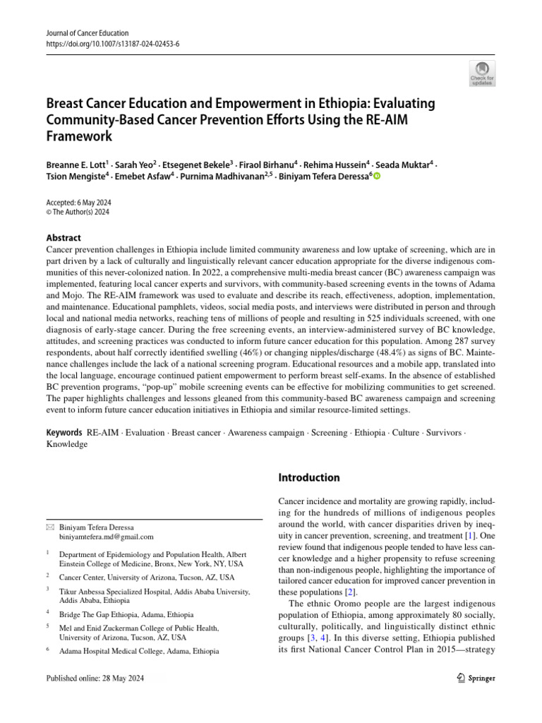 Breast Cancer Paper | Download Free PDF | Screening (Medicine ...