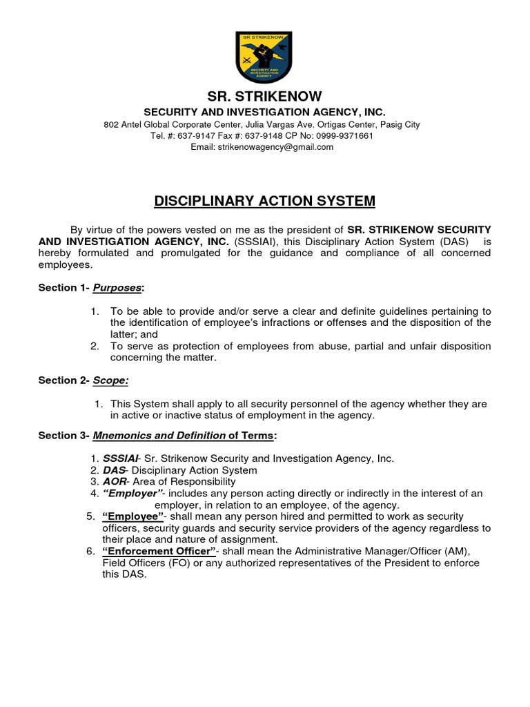 Disciplinary Action System Overview | PDF | Crimes | Crime & Violence