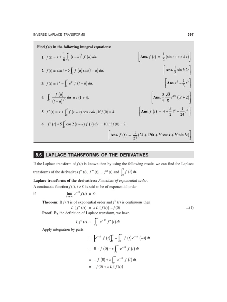 Laplace ODE | PDF | Mathematical Relations | Subtraction