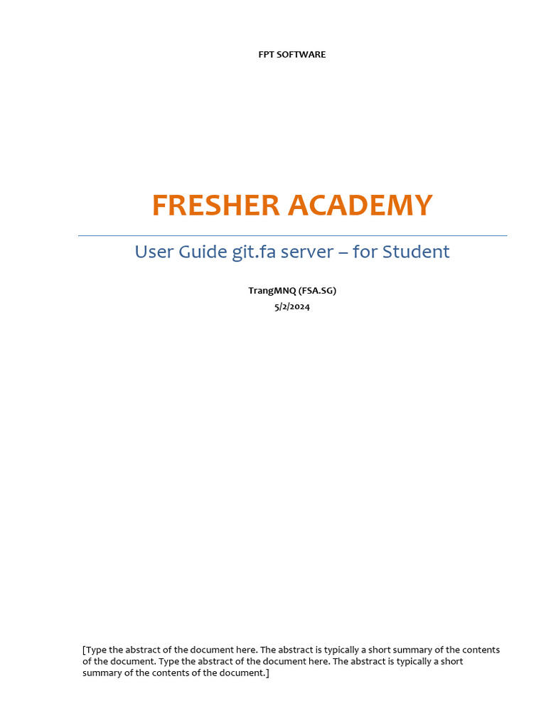 GitLab User Guide for FPT Students | PDF | User (Computing) | Login