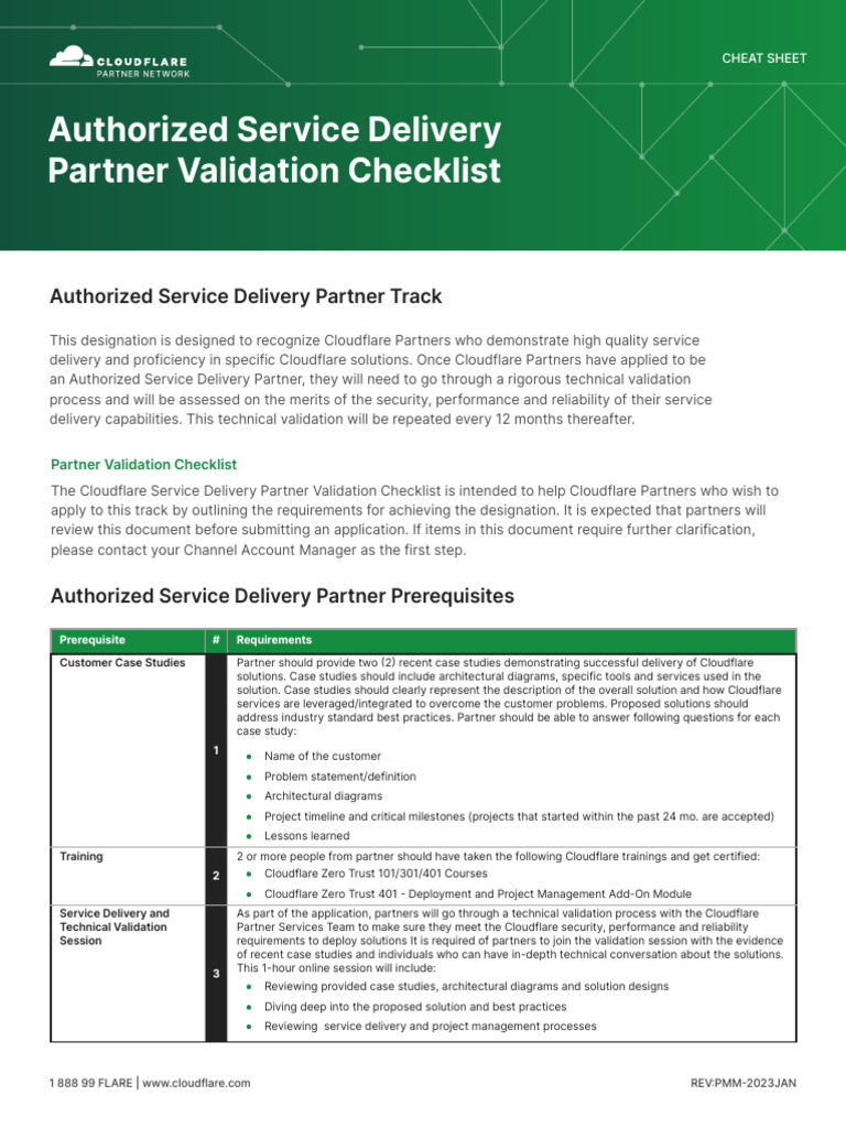 Cloudflare Authorized Partner Validation Guide | PDF | Project ...