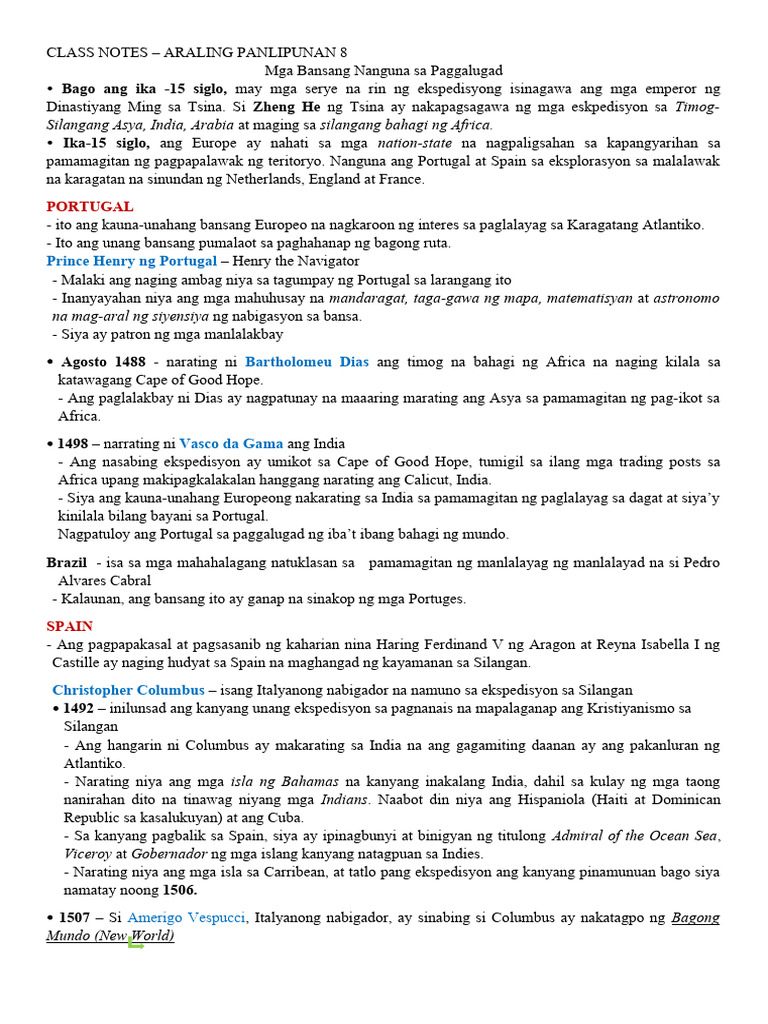 Mga Bansang Nanguna Sa Paggalugad | PDF