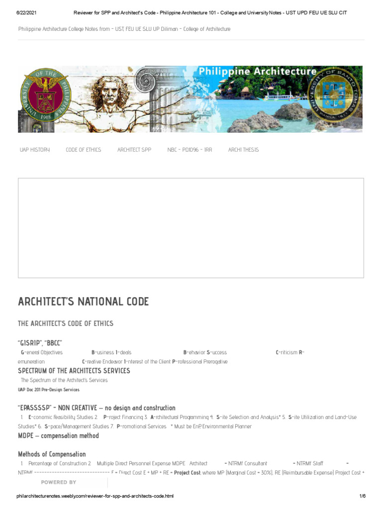 SPP and Architect's Code - Philippine Architecture 101 | PDF | Architect | Engineering
