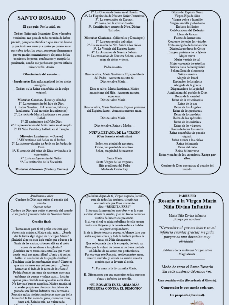 Triptico Del Santo Rosario | PDF | María, madre de Jesús | Cristo (título)