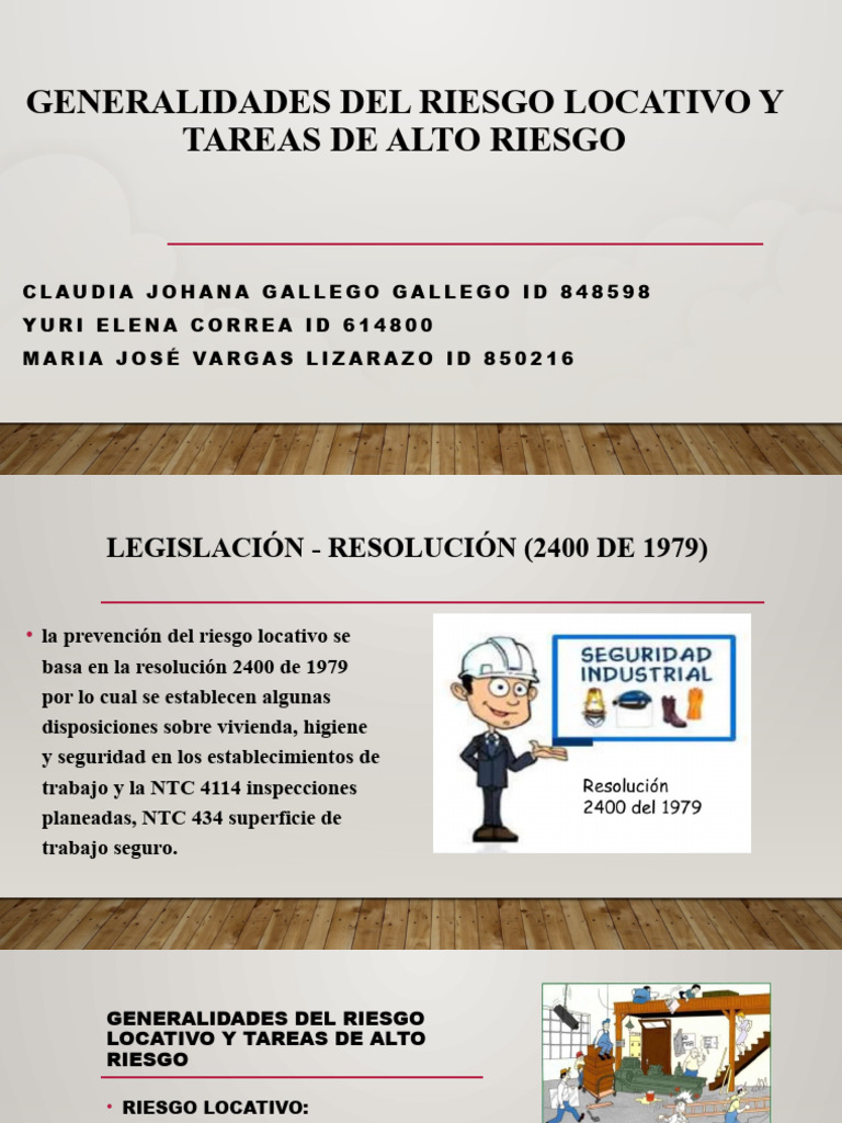 Generalidades Del Riesgo Locativo y Tareas de Alto Riesgo | PDF