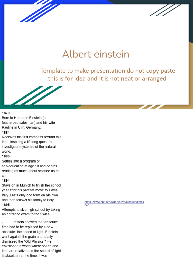 Albert Einstein Template For Project | PDF | Philosophy