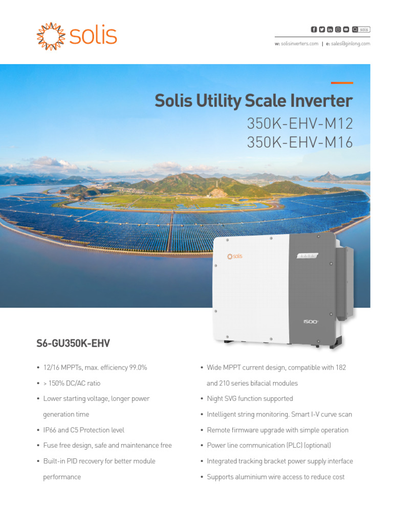 Datasheet - Solis S6 GU350K EHV | Download Free PDF | Electronic Engineering | Electrical ...