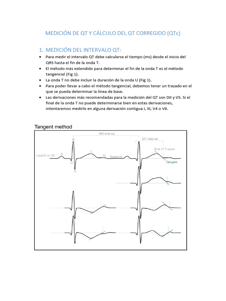 Cálculo y Medición del QT Corregido | PDF | Electrocardiografia ...