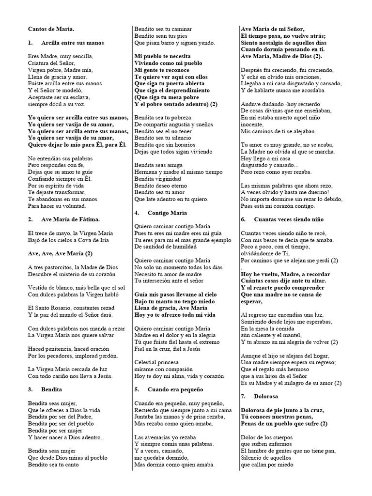 Cantos de María | Descargar gratis PDF | María, madre de Jesús | Oración