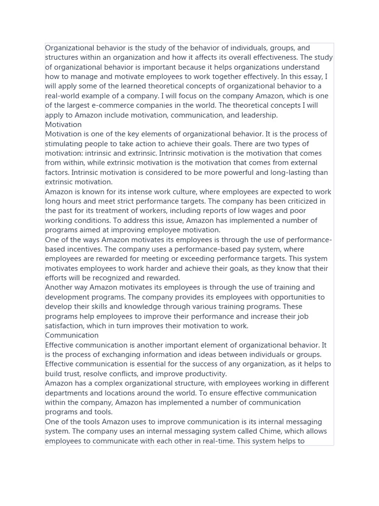 Ob Essay | PDF | Motivational | Motivation