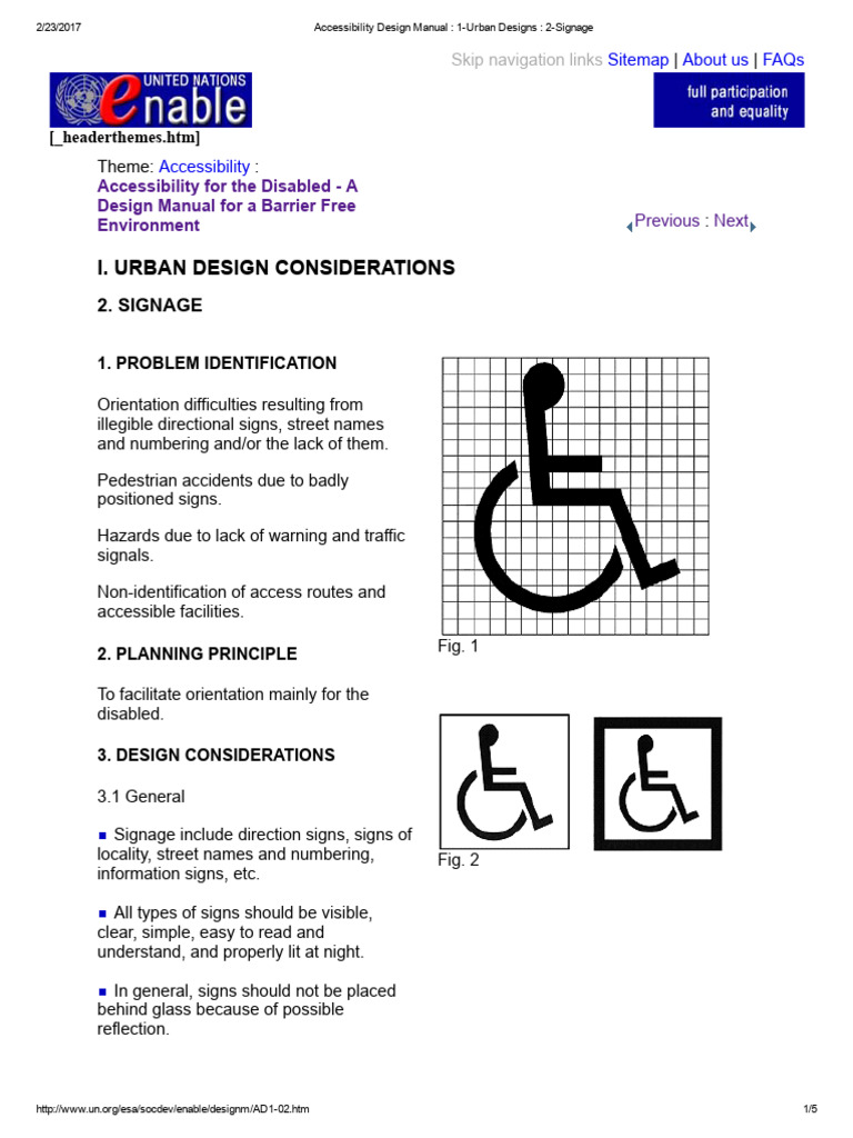 Accessibility Design Manual - 1-Urban Designs - 2-Signage | PDF ...